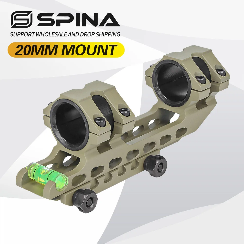 Tan One Piece Picatinny Scope Mounts 25.4mm/30mm Double Rings Hunting ...