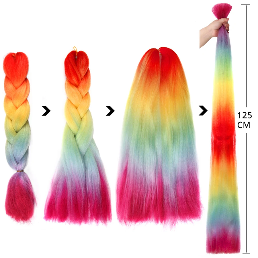 Rainbow Festival Synthetic Braiding Fiber For Hair Braid Jungle ...