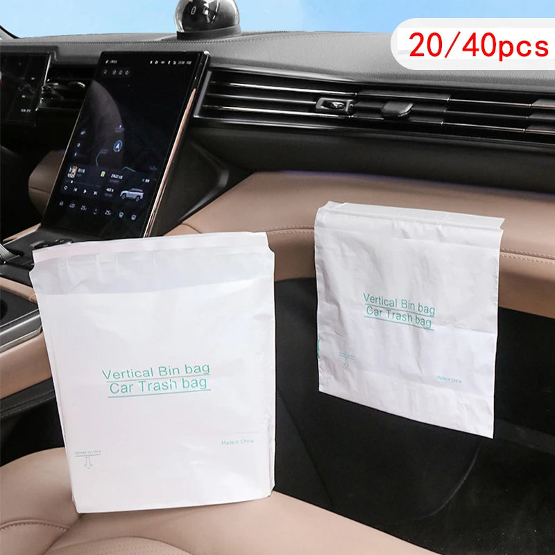 20-40pcs-Car-Disposable-Trash-Bags-Self-Adhesive-Rubbish-Holder-Auto ...