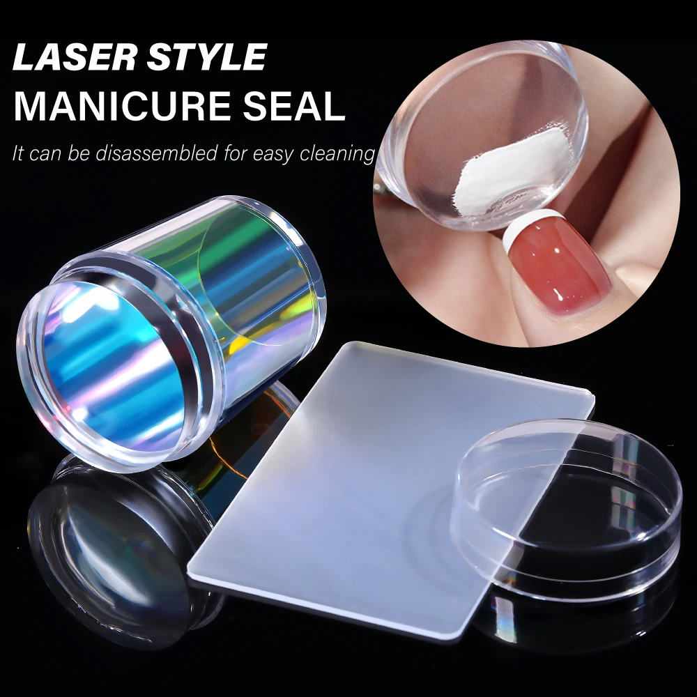 Colorful Jelly Silicone Stamp Set Nail Stamping Plates Stamping Nail ...