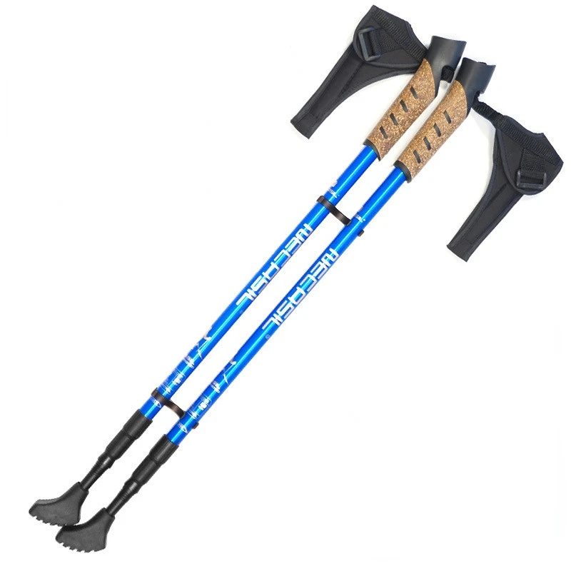 2Pcs Hiking Walking Sticks Anti Shock Trekking Poles Nordic Walking ...