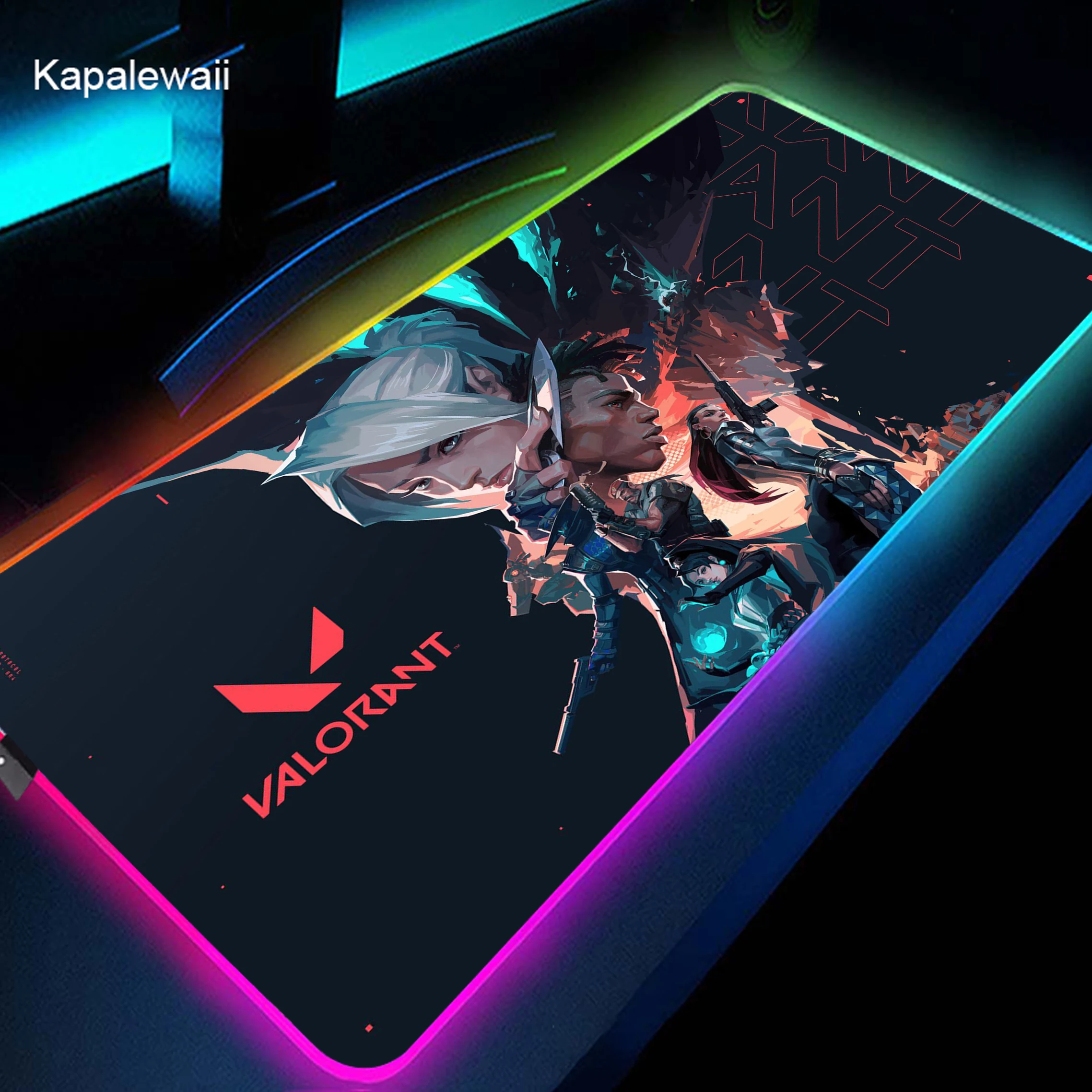 RGB Gaming Mouse Pad Valorant Mouse Pad Gamer Computer Mousepad Backlit ...
