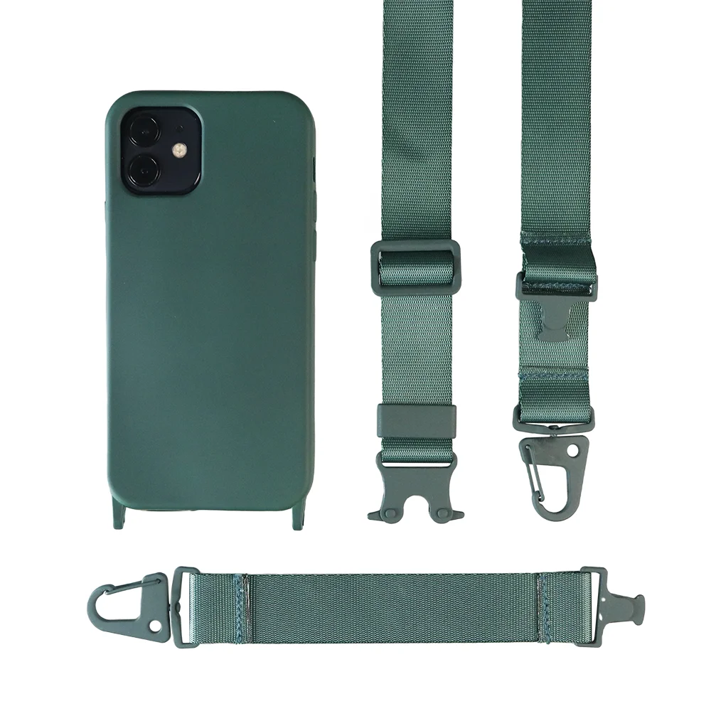 Original silicone líquido Colar Crossbody Phone Case Para iPhone 13 12 ...