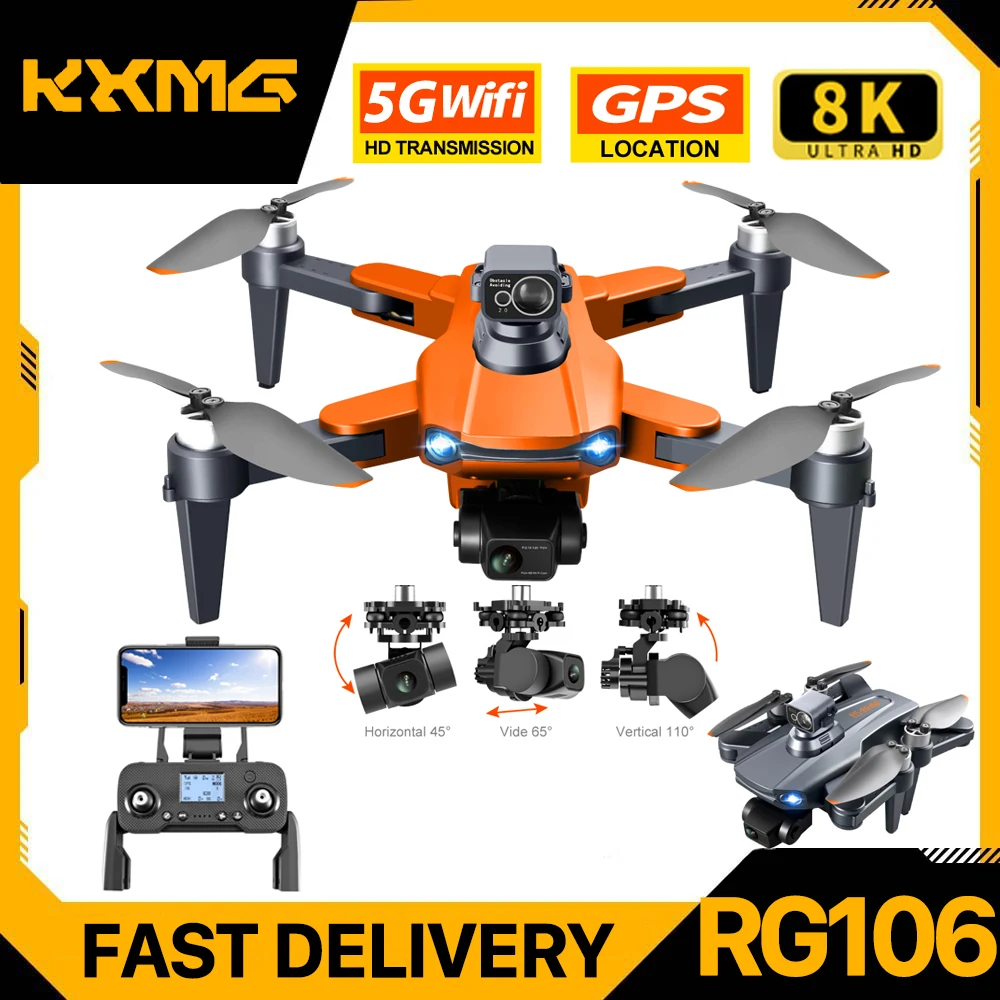 Kxmg Rg106 Pro Drone 8k Professional Aerial Photography Gps 3km Rc Quadcopter 3 Axis Ptz ...