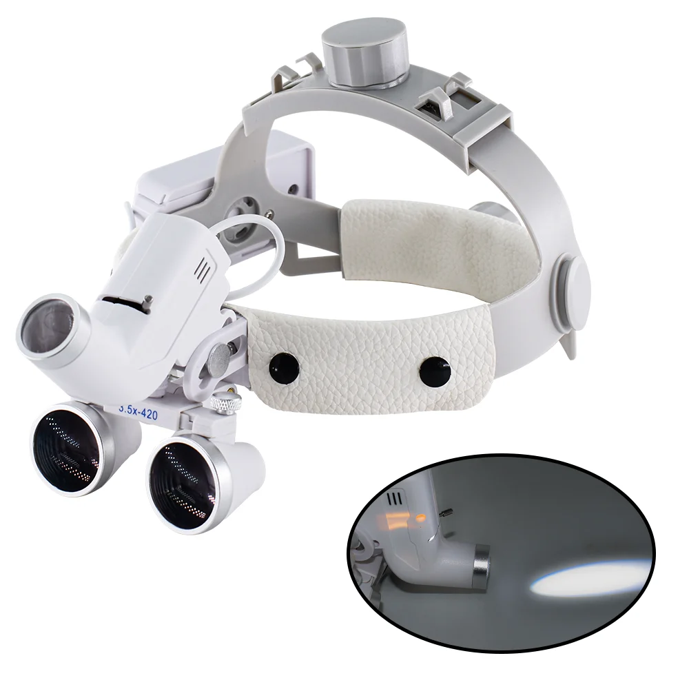 Dental-ENT-Headlight-5W-LED-Lamp-with-2-5X-3-5X-Loupes-Surgical-Light ...