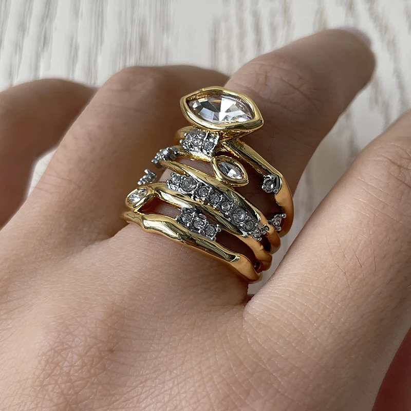 Eye-stone-multilayered-entangled-band-rings-for-women-elegant-dainty ...
