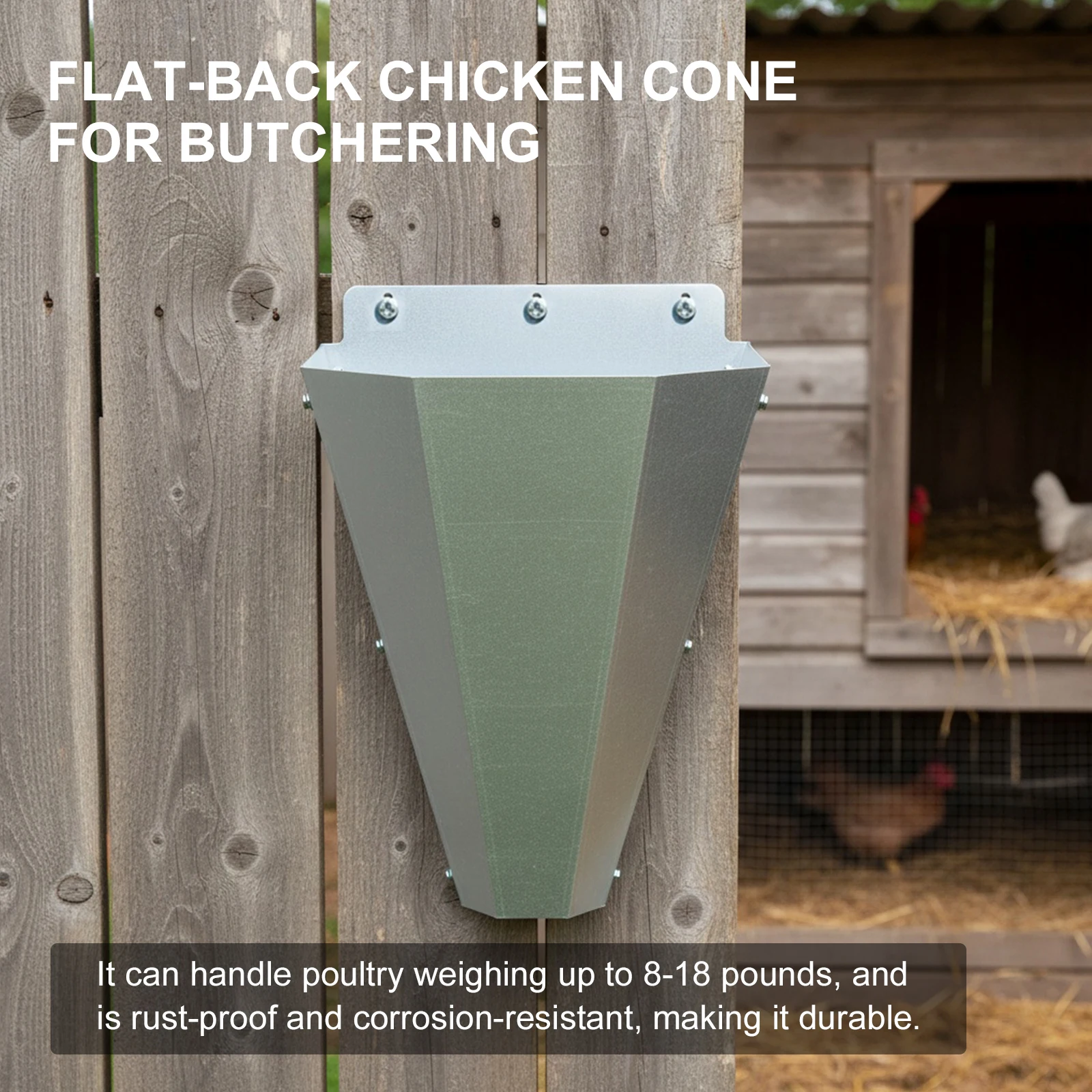 Poultry Restraining Cone Easy To Clean Flat Back Poultry Killing Cone