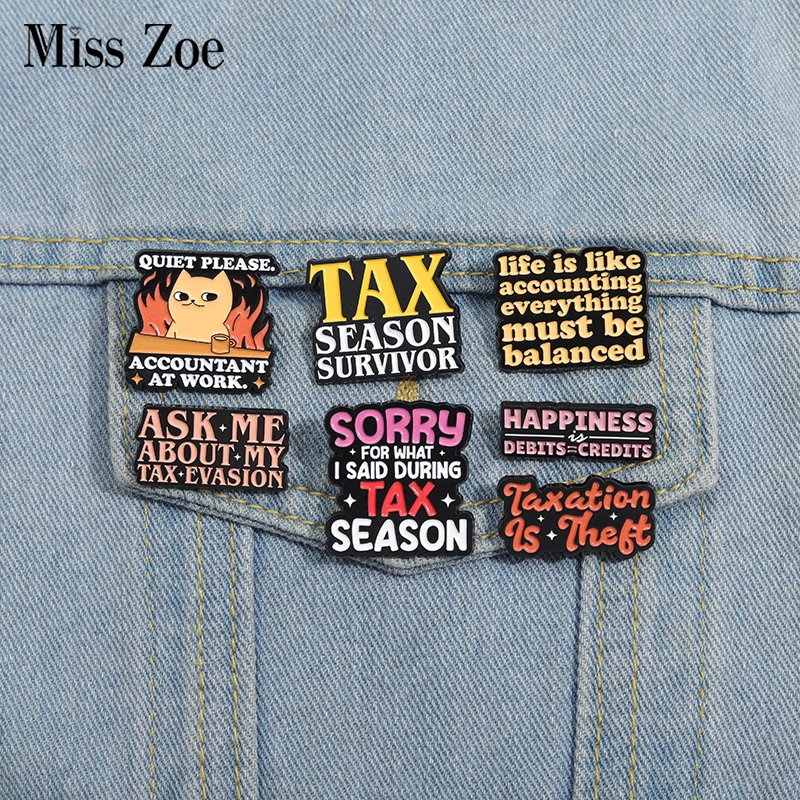 Tax-Season-Survivor-Enamel-Pins-Custom-Accountant-Brooches-Lapel-Badges ...