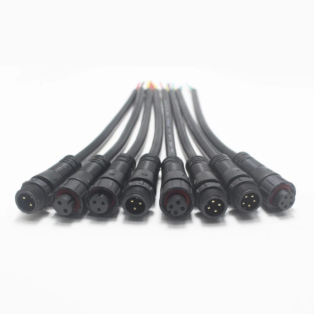 1Pair M12 Waterproof 2 3 4 5 Pin IP65 Screw Type Power Cable Wire Plug ...