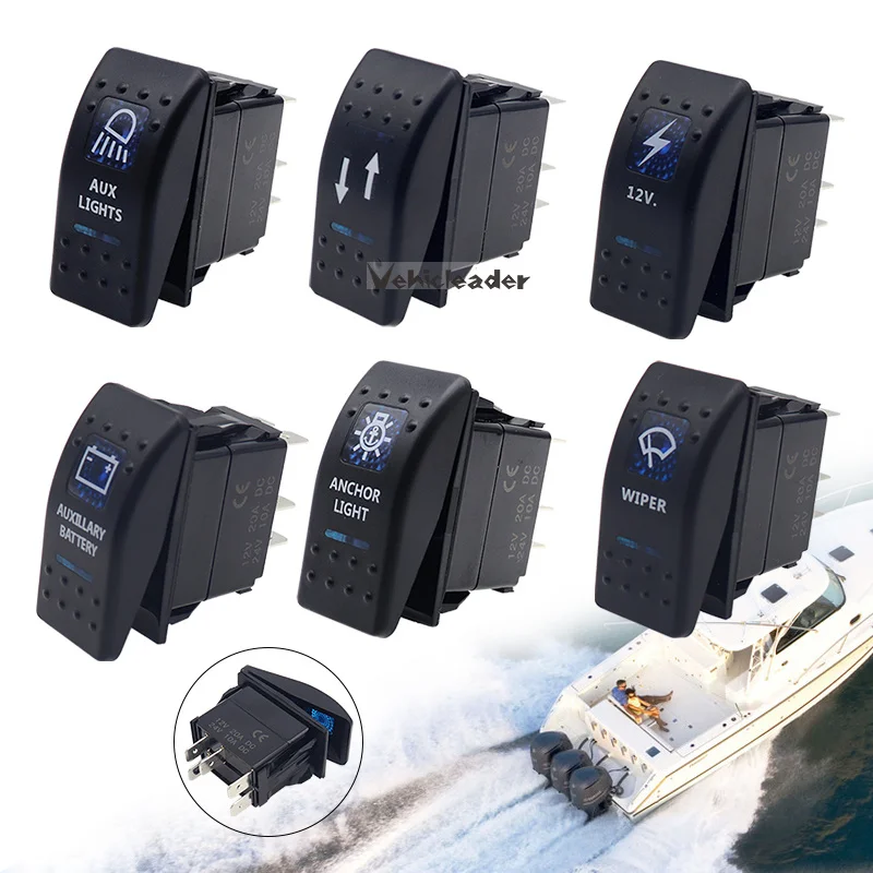 1x 12/24v Waterproof Led Car Switch For Boat Truck Light Toggle Switch ...