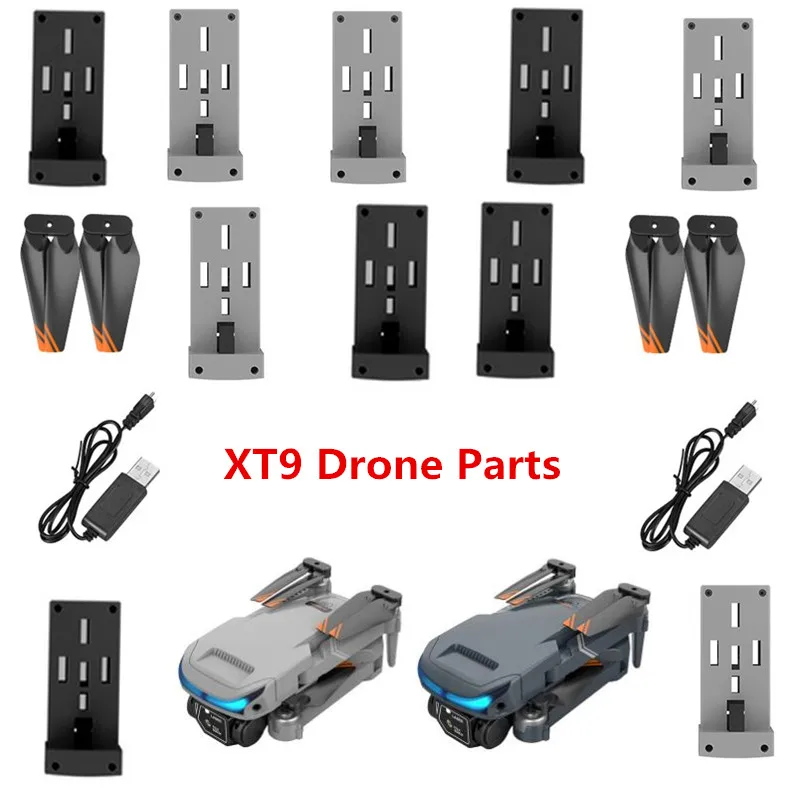 XT9 4K 더블 카메라 장애물 회피 FPV RC 드론 예비 부품, 3.7V 1800Mah 배터리/USB 충전기/드론 암 ...