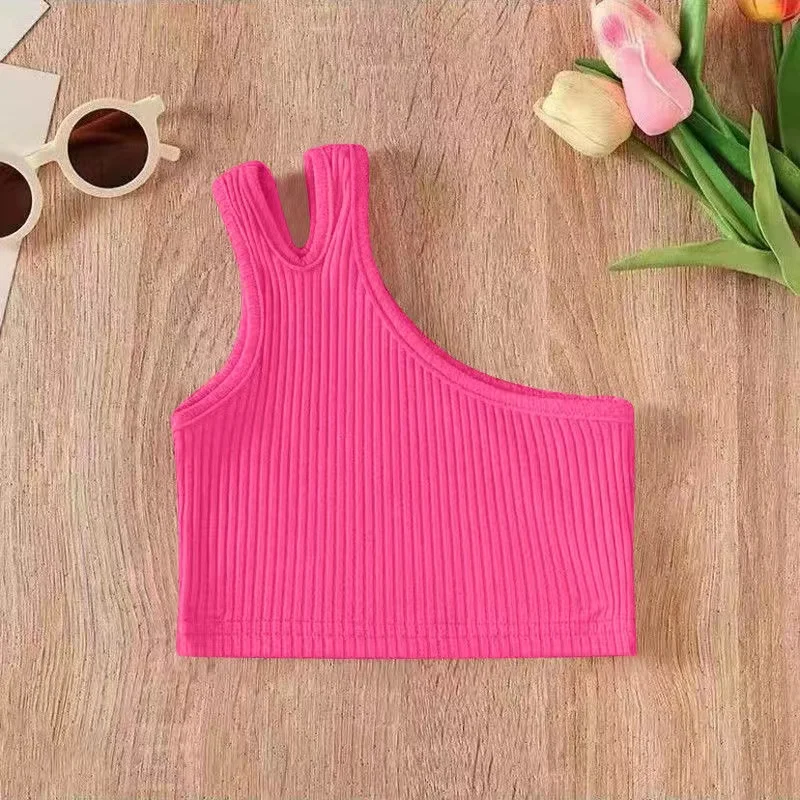 Kids-Girls-Camisole-Tight-Crop-Tops-Clothes-Summer-One-Shoulder ...