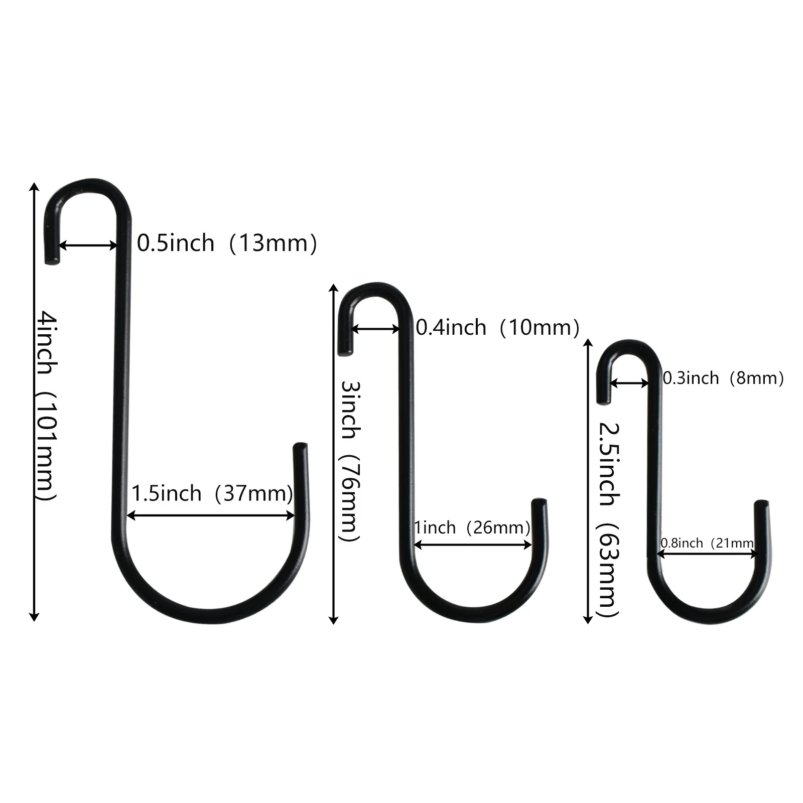 5Pcs-2-5-3-4-Inch-S-Hooks-for-Hanging-Plants-Metal-Hanging-Heavy-Duty ...