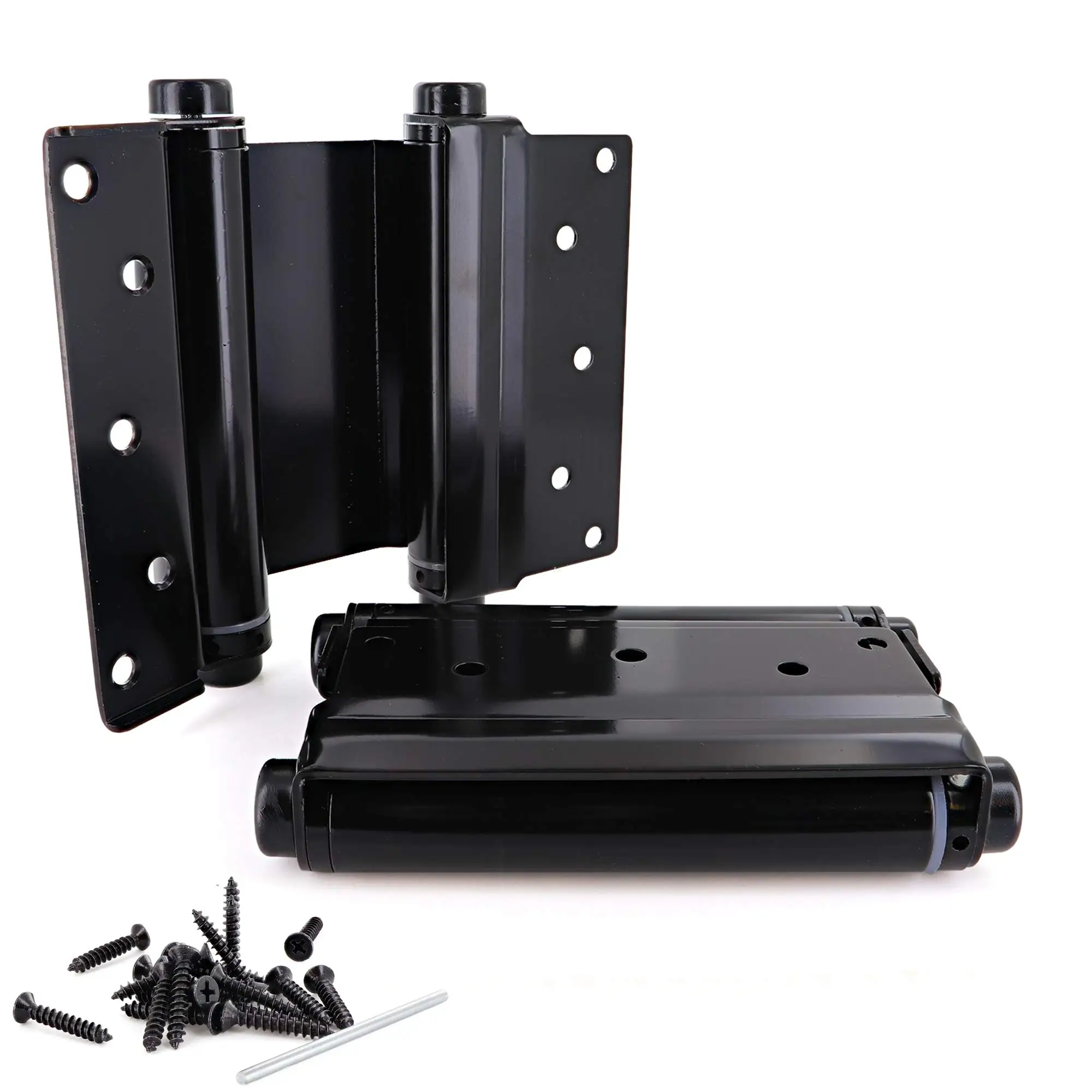 2PCS-Fence-Gate-Self-Closing-Black-Spring-Hinge-Cafe-Saloon-Door-Double ...
