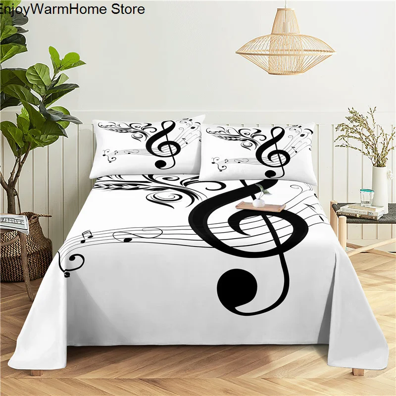 fashion Music Sheet Set Piano Keyboard Music Note Printed Bed Flat ...
