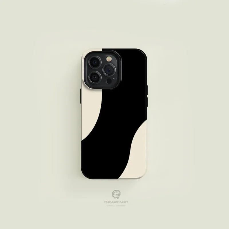 Abstract Patterned Black Case For IPHONE 16ProMax 15 14 13 12 11 PRO ...