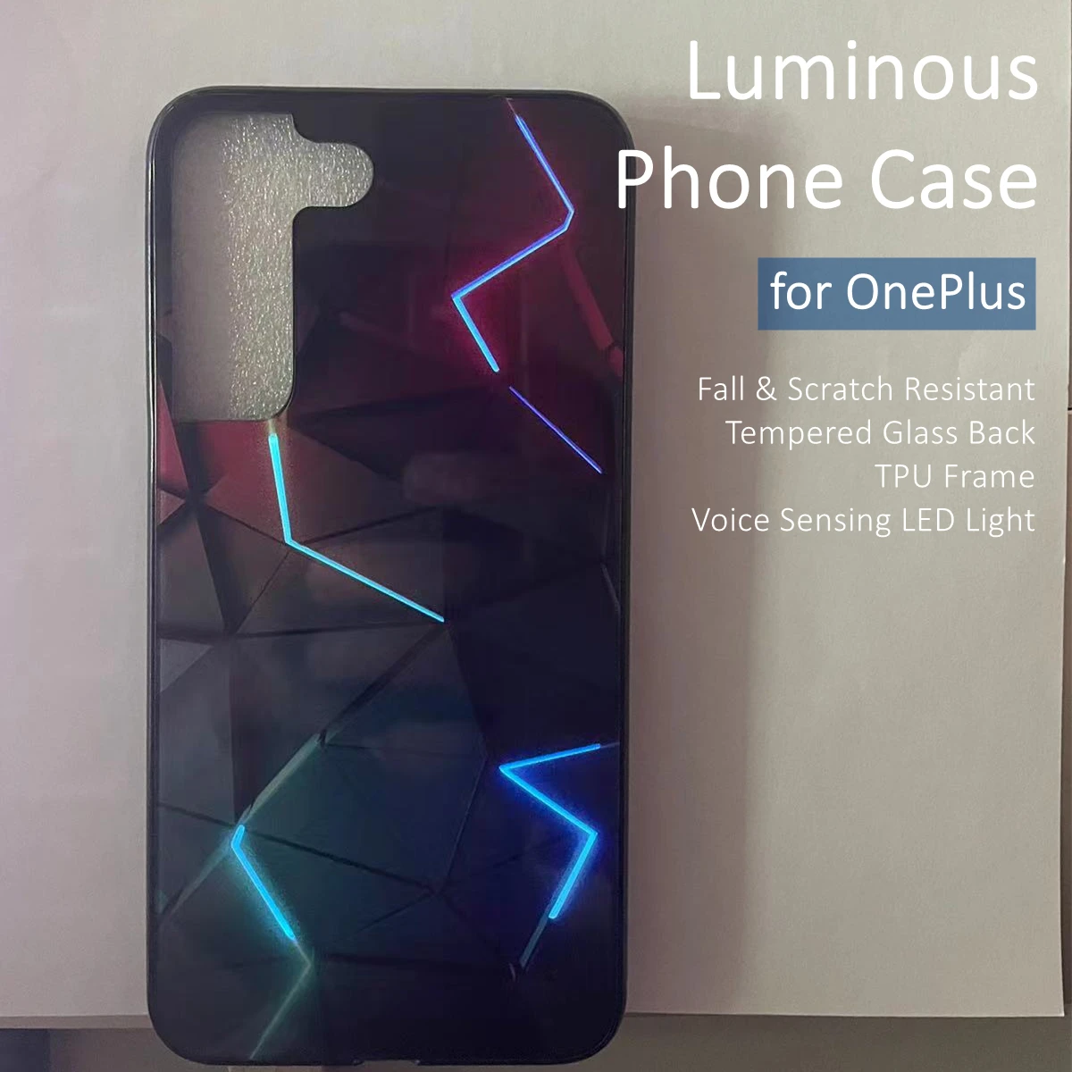 Luxury-Geometry-LED-Light-Glowing-Luminous-Phone-Case-for-OnePlus-6-6T ...