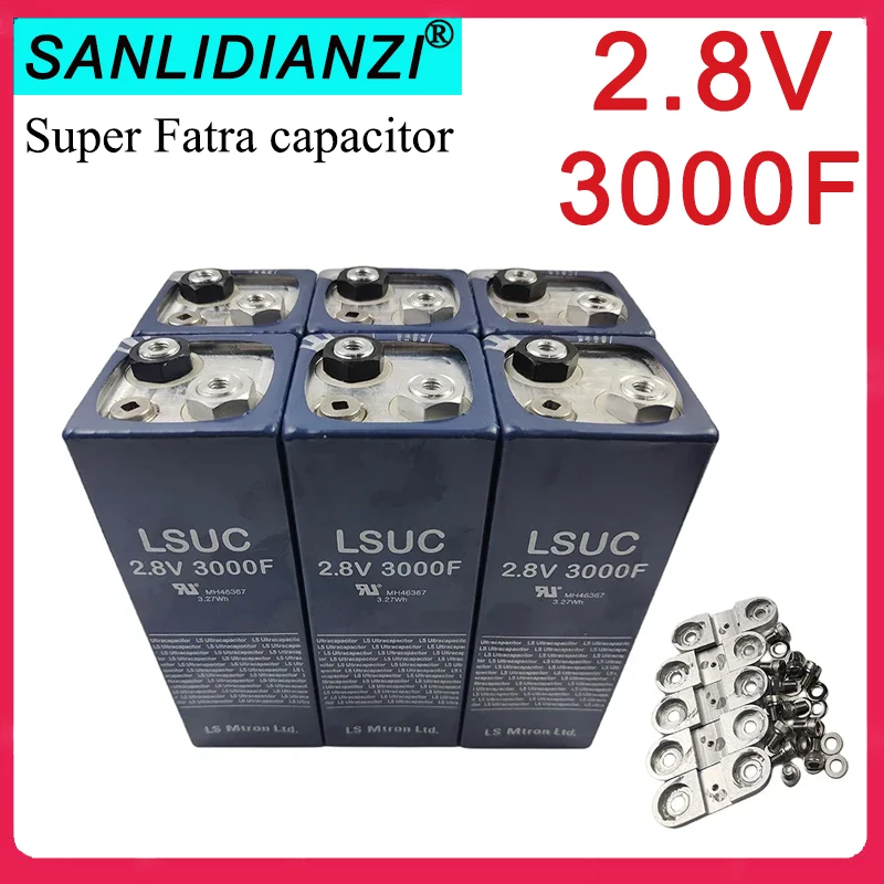 6PCS-2-8V-3000F-Super-Farad-Capacitor-DIY-12V-16V-48V-Car-starting ...