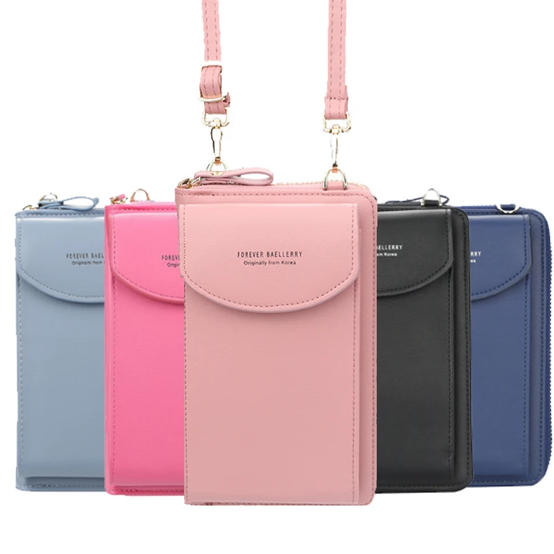 Women's Wallet Shoulder Mini Leather Bags Straps Mobile Phone Big Card ...