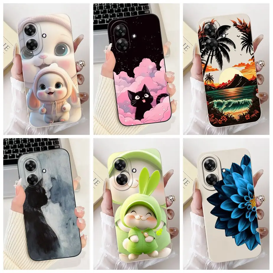 For Realme Note 60 60X Case RMX3933 Cute Cat Grid Pattern Soft TPU ...