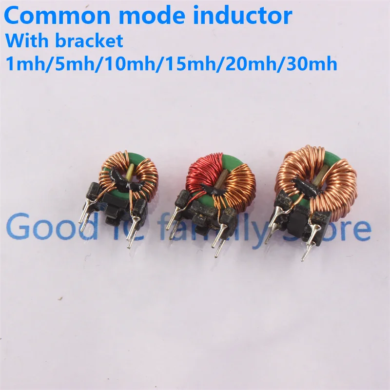 Common mode inductor with base bracket Filter power supply DIP 1MH 5MH ...