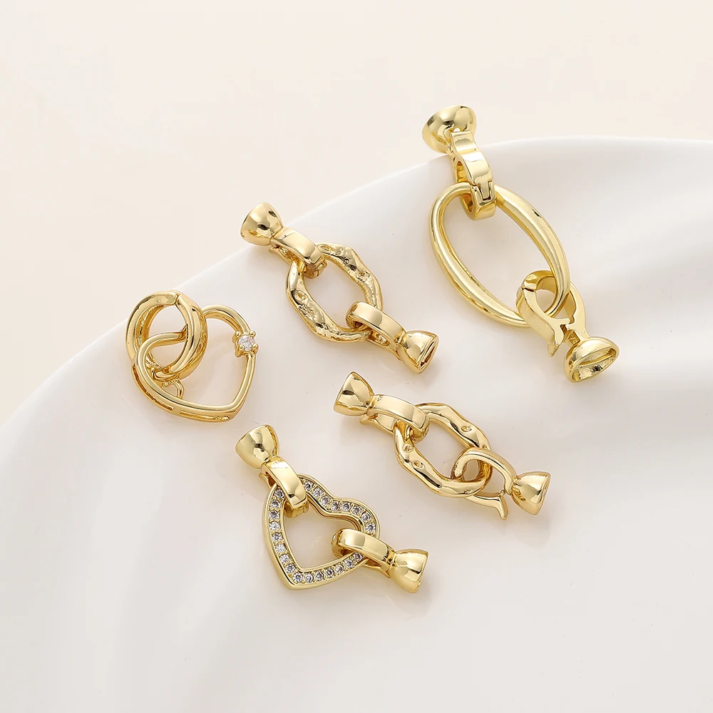 2-4pcs-14-18K-Gold-Plated-Various-Shape-Fasteners-Closure-Lock-Connector-Clasps-For-DIY ...