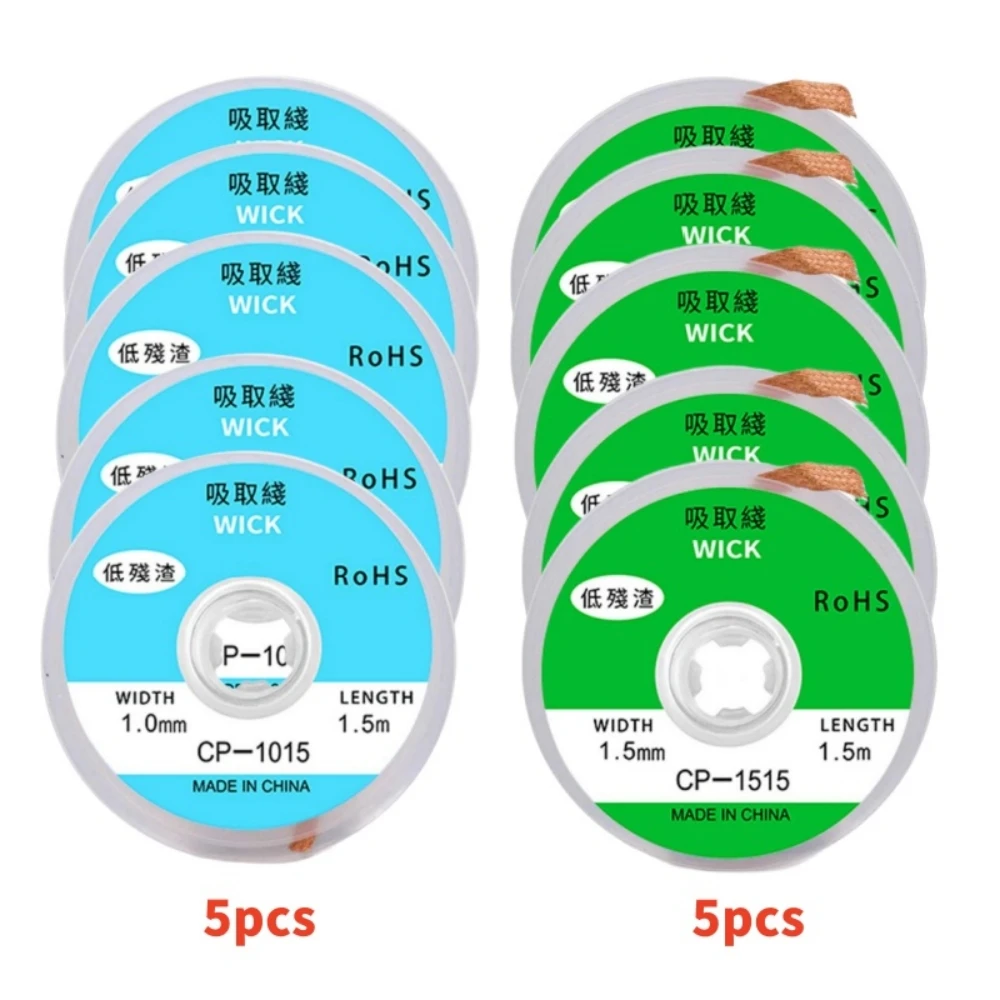 5-PCS-Desoldering-Wire-1-0-1-5mm-Braid-Soldering-Mesh-Welding-Parts-Low ...