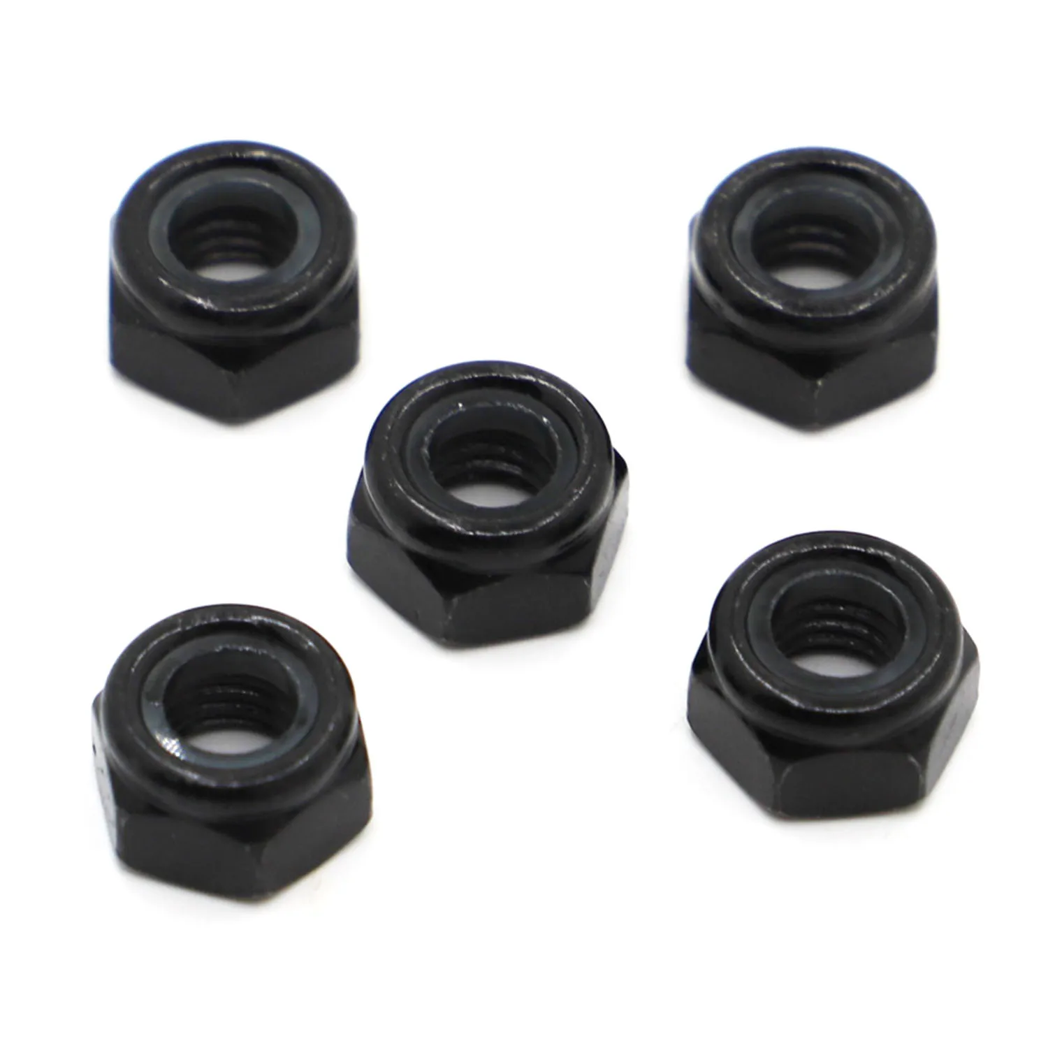 M2 M2.5 M3 M4 M5 M6 M8 M10 M12 M16 Black Carbon Steel Hex Nylon Insert ...