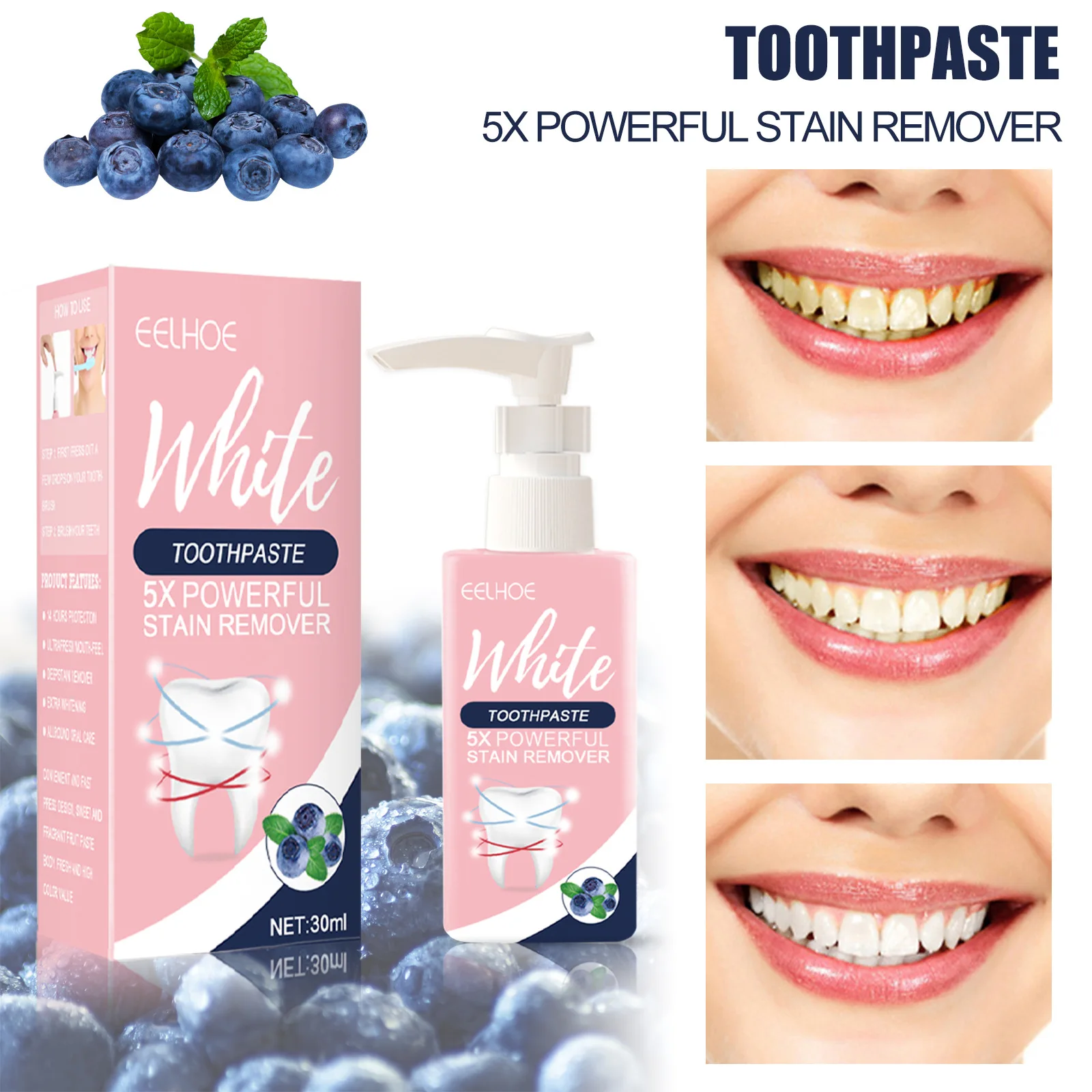 Sodium-Bicarbonate-Toothpaste-Press-Type-Teeth-Stain-Removal-Smoke ...