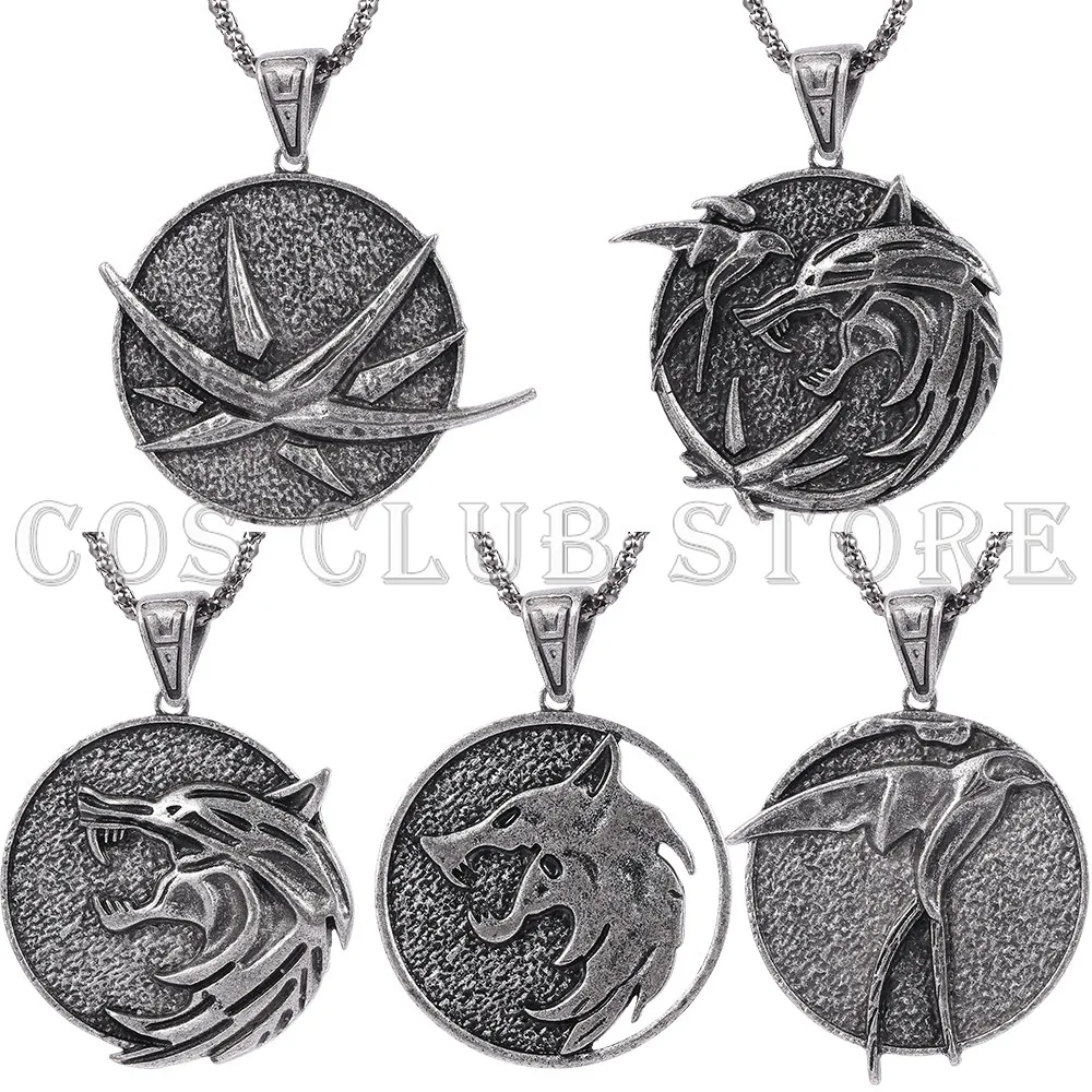 Anime Witcher Cosplay Geralt of Rivia Role Play Cos Necklace ...