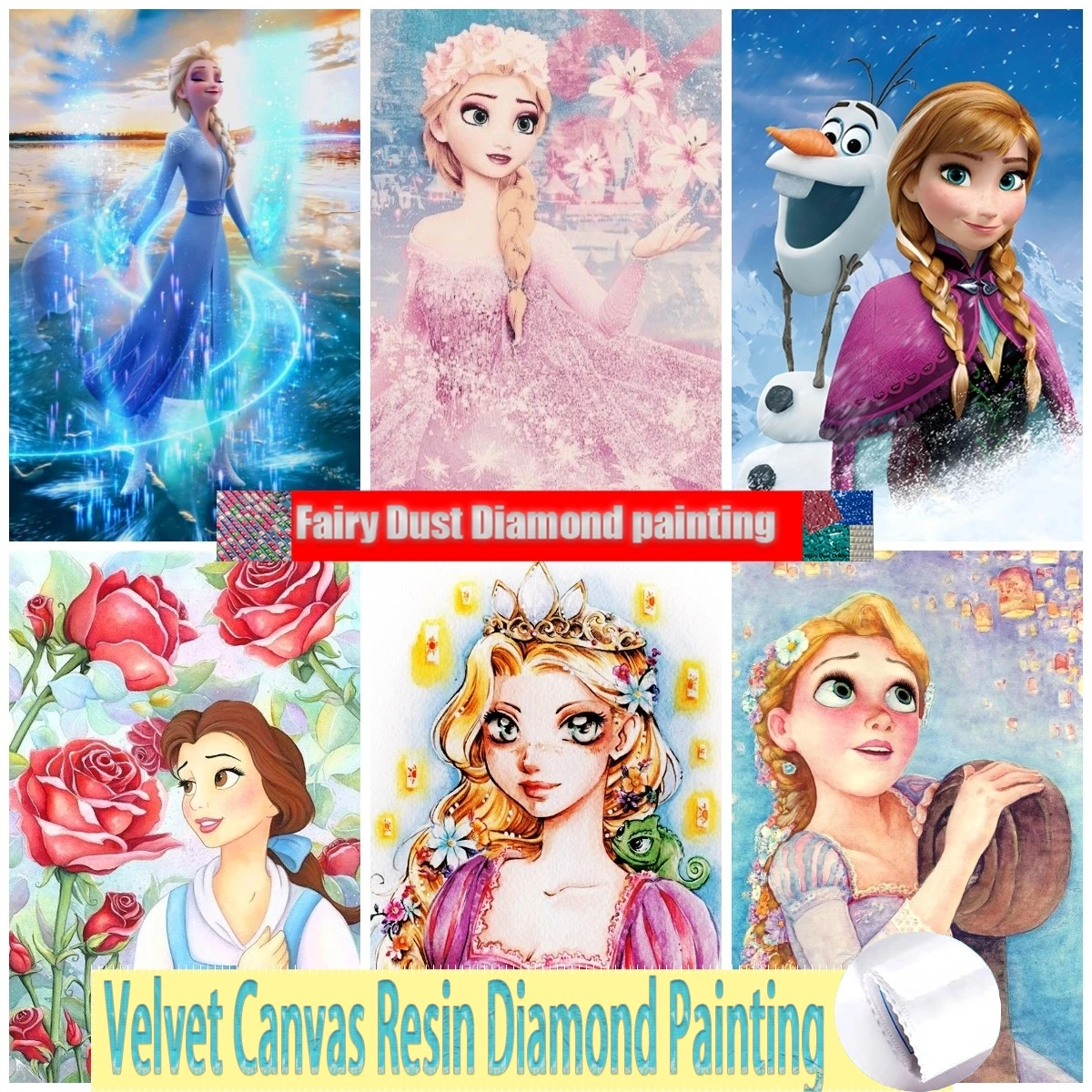Disney-Fairy-Dust-Resin-Diamond-Painting-Cross-Stitch-Pattern-5D-Diamond-Embroidery-Elsa ...