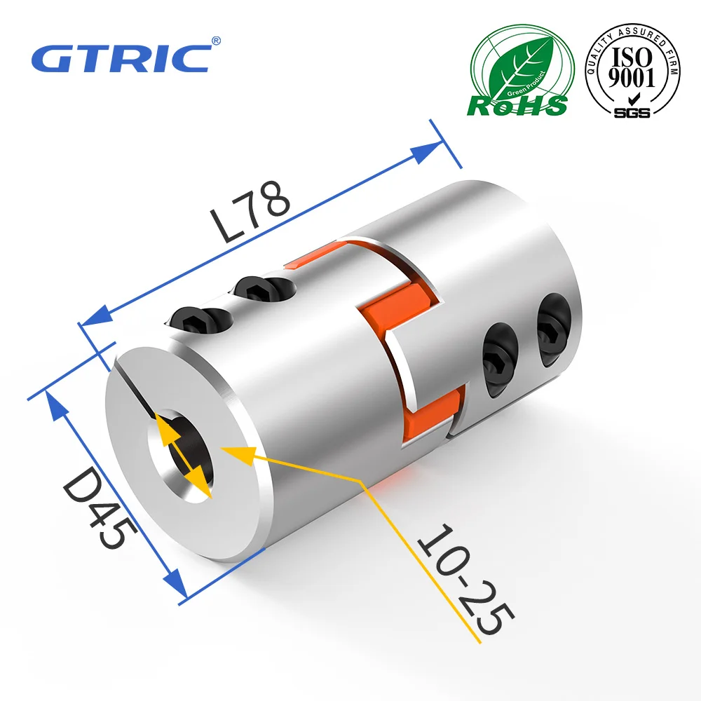 GTRIC D45L78 3 Jaws Coupler Aluminium Flexible Plum Elasti Coupling CNC ...