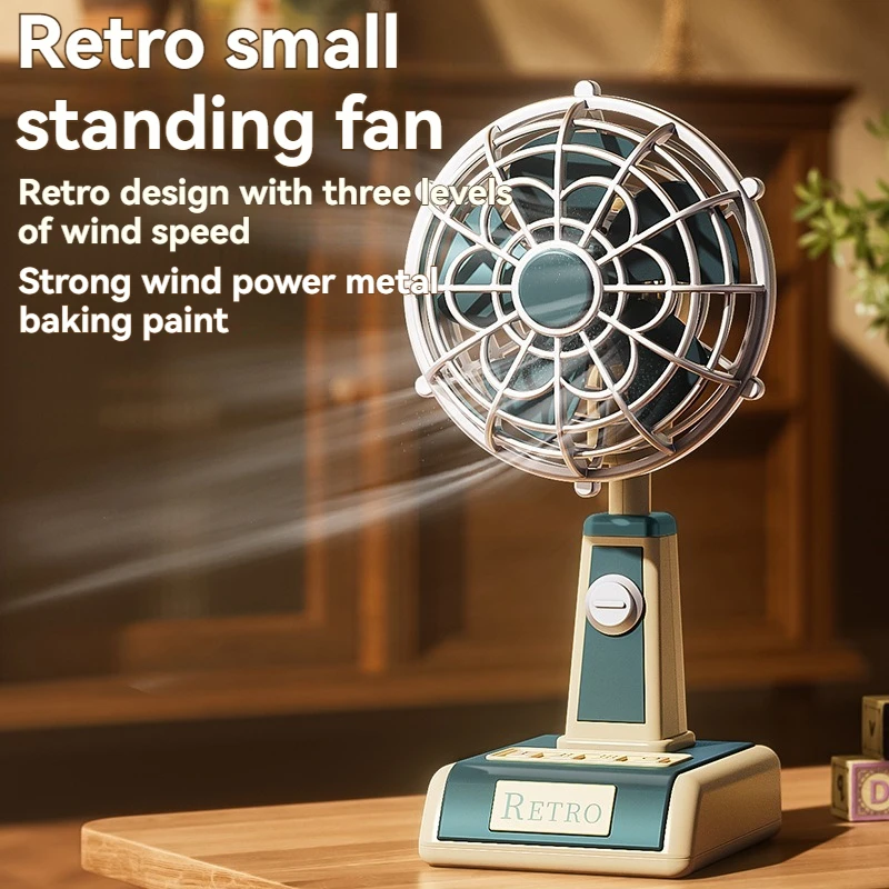 Retro Usb Şarjlı El Fanı, Sessiz Mini Fan, Yaz Taşınabilir Açık Hava ...
