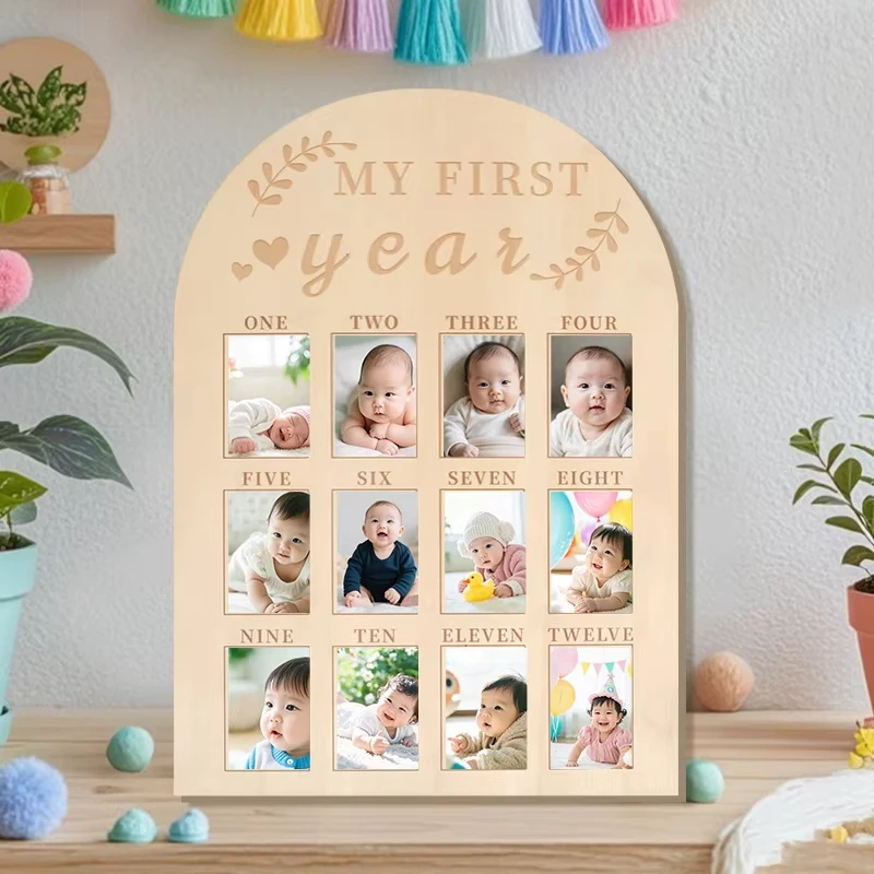 Newborn First Year Photo Frame Photography Props 12 Month Baby Growth ...