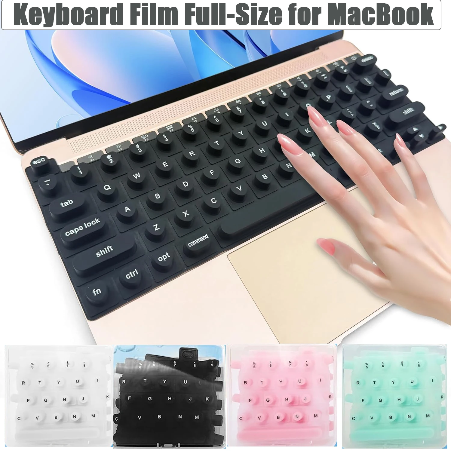 Keyboard Cover Long Nails Keyboard Film For Nail Art Silicone 3D Raised ...