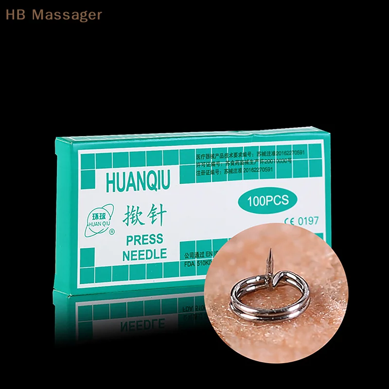 100PCS-Box-Disposable-Needle-Thumbtack-Needles-Press-needle-Auricular ...