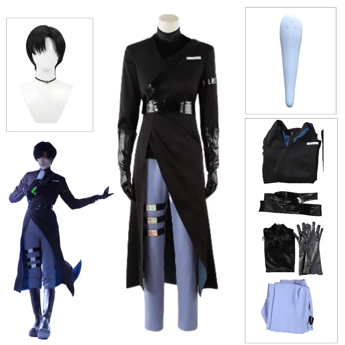 Customized-Alien-Stage-Ivan-Cosplay-Costume-Short-Black-Hair-Wig-Custom ...