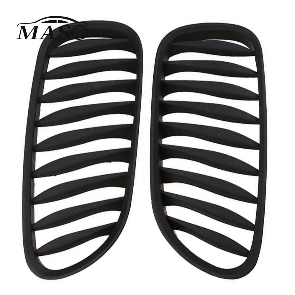 Matte/Gloss Black Car Front Bumper Kidney Grille Racing Grills Grilles ...