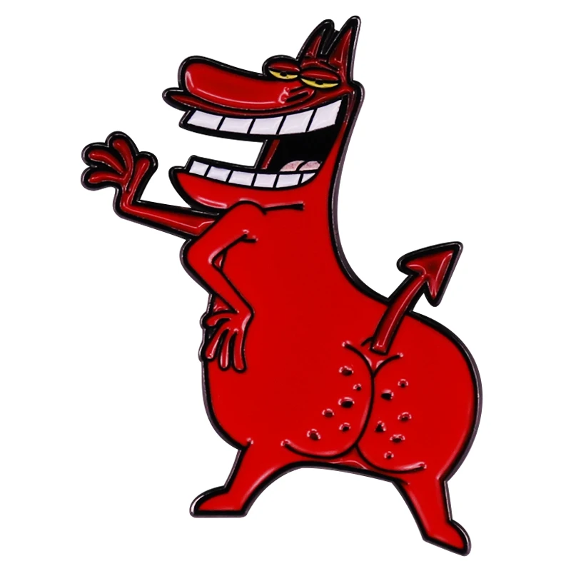 Cartoon-Cow-N-Chicken-Red-Guy-Enamel-Pin-Backpack-Pins-Badge-Brooch ...