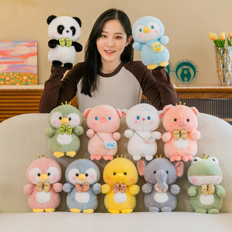 25CM-Cute-Cartoon-Plush-Penguin-Frog-Panda-Doll-Stuffed-Animal-Doll ...