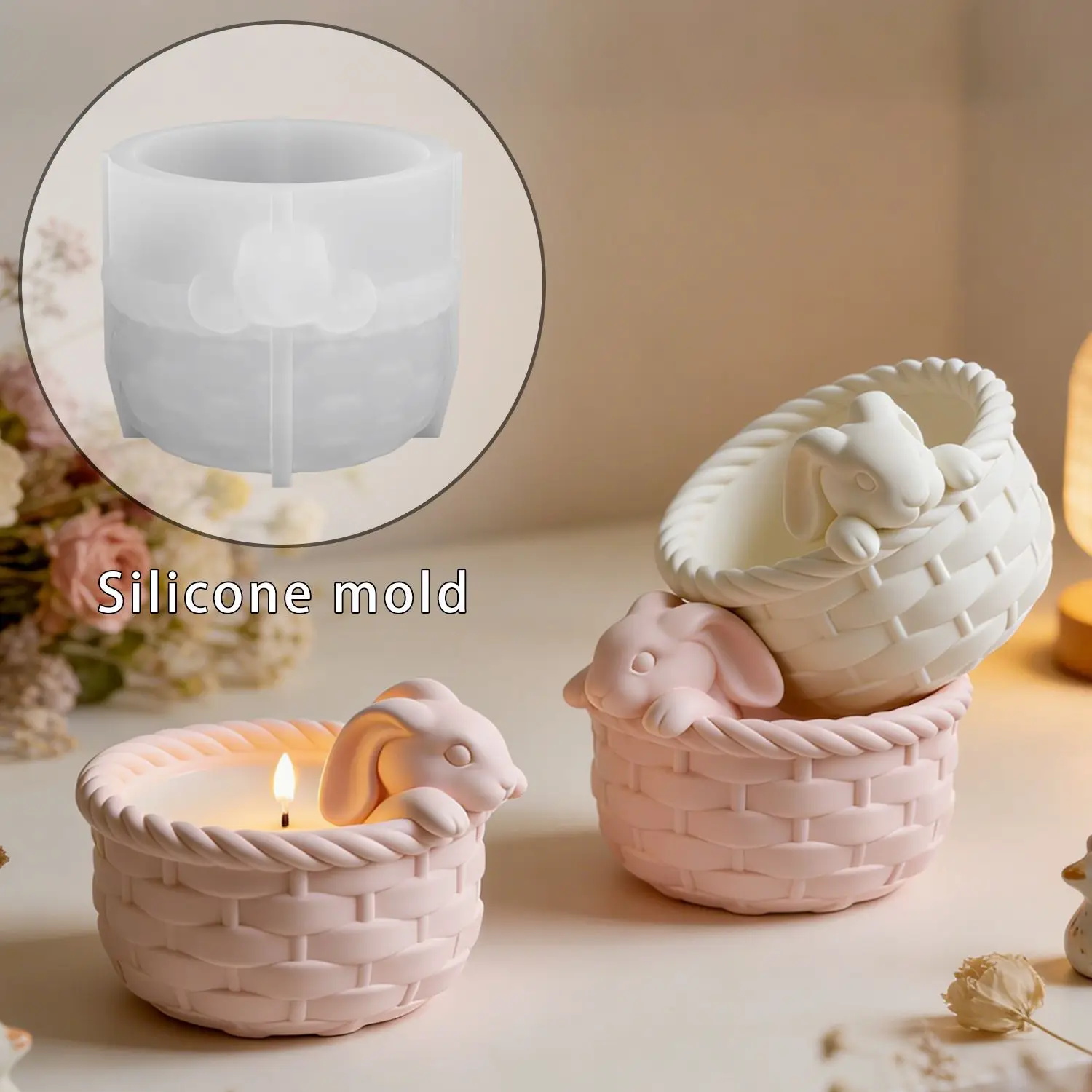 Bamboo Basket Mold Food-Grade Resin Mold Candle Holder Mold Non-Toxic ...