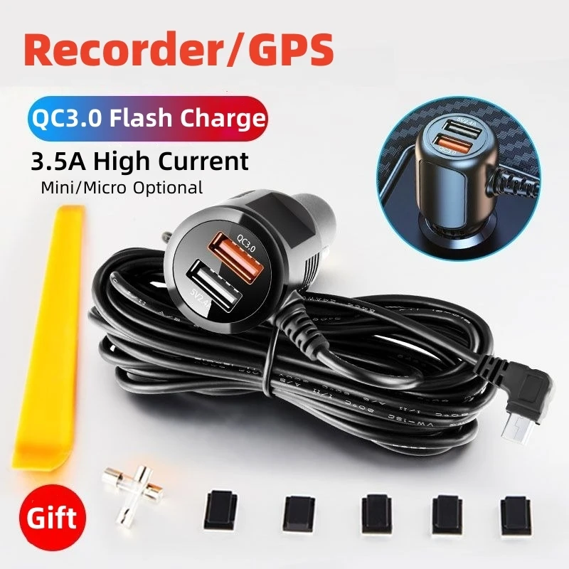 3-5M-QC3-0-Fast-Charge-Car-Recorder-Power-Supply-Cord-For-GPS ...