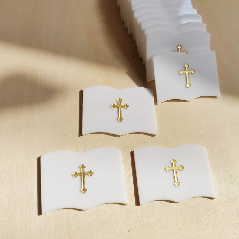 24pcs Acrylic Cross Bible Book, First Holy Communion Party Favor Decors ...