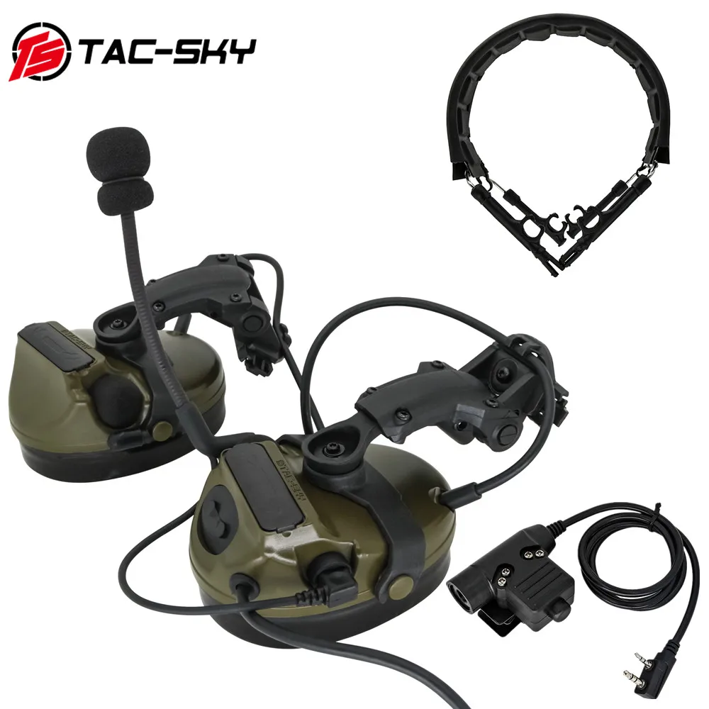 TAC-SKY New ARC Helmet Rail Adapter COMTAC III Tactical Headset with ...