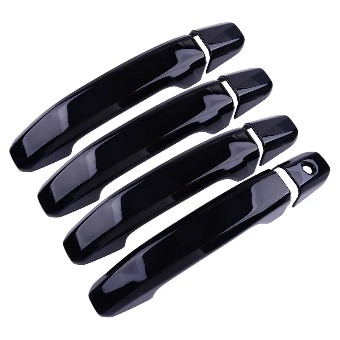 1-Set-Black-ABS-Exterior-Door-Handle-Cover-Cap-With-1-keyhole-Fit-for ...