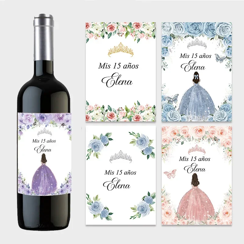 20pcs-Personalise-Mis-15-A-os-XV-Mis-Quince-Wine-Bottle-Labels-Stickers ...