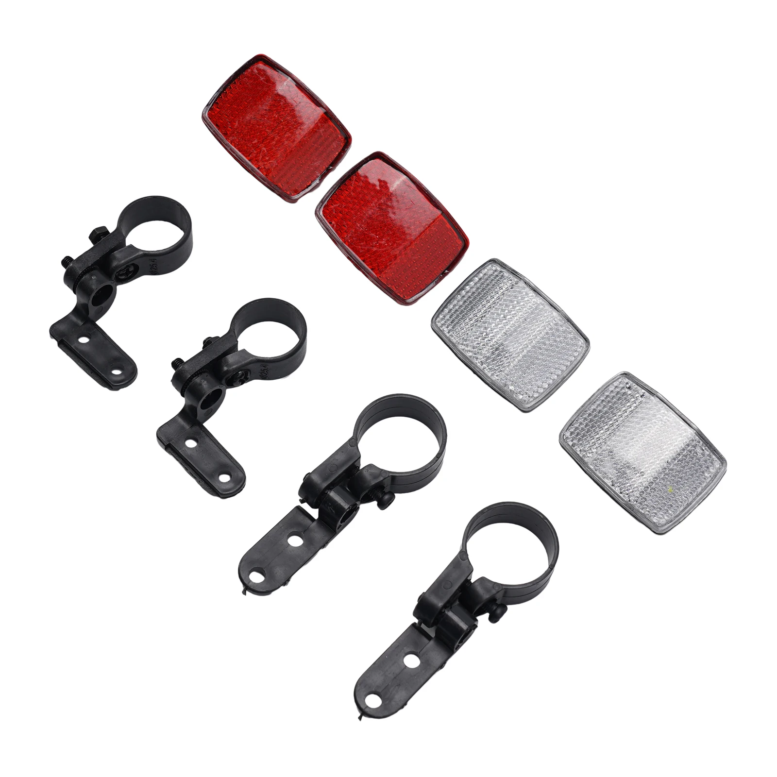 2-Pack-Front-Rear-Bike-Bicycle-Reflector-Set-Red-White-Mounting-Bracket ...