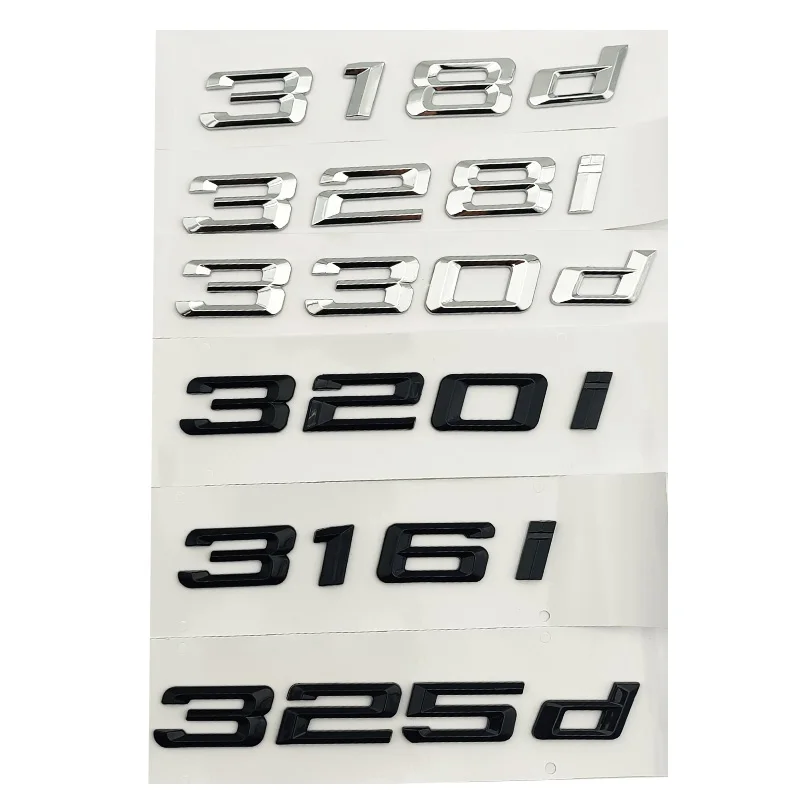 3D Black Car Trunk Badge Emblem Sticker 316i 318i 320i 325i 318d 320d ...