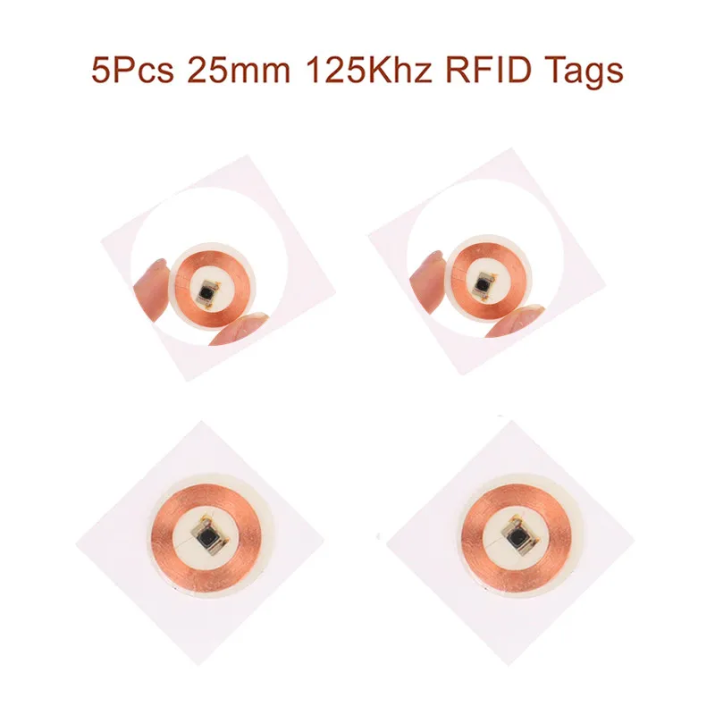 5Pcs-25mm-125Khz-RFID-Tags-TK4100-Writable-Stickers-Proximity-Cards ...