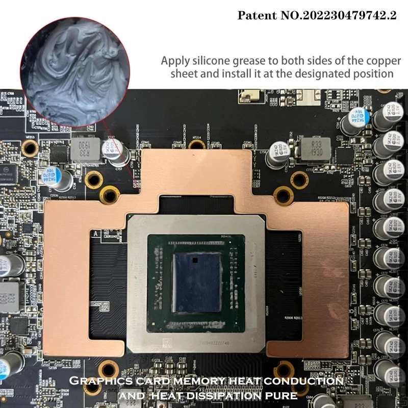 GPU VRAM Memory Cooler Thermal Pad Copper Heatsink Support, 59% OFF